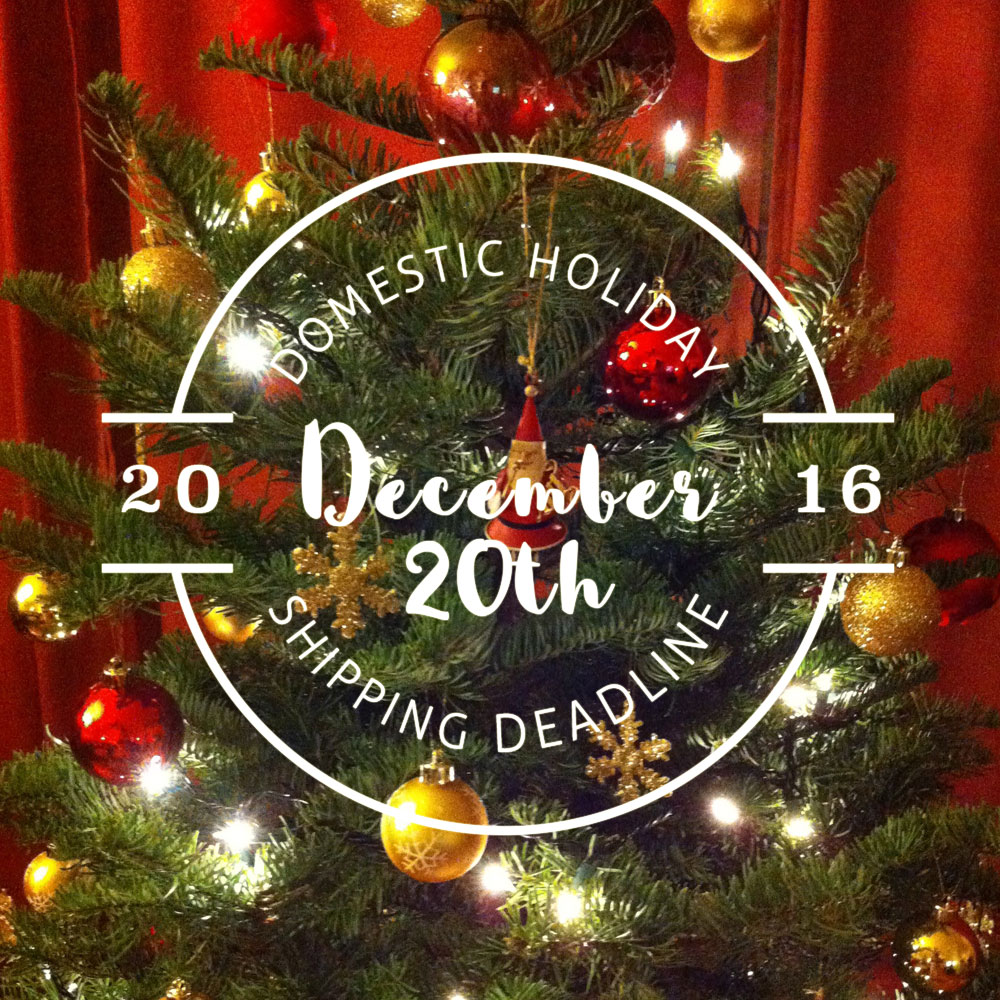 holiday shipping deadlines - in a card