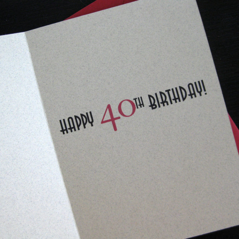 forty birthday greeting card - in a card