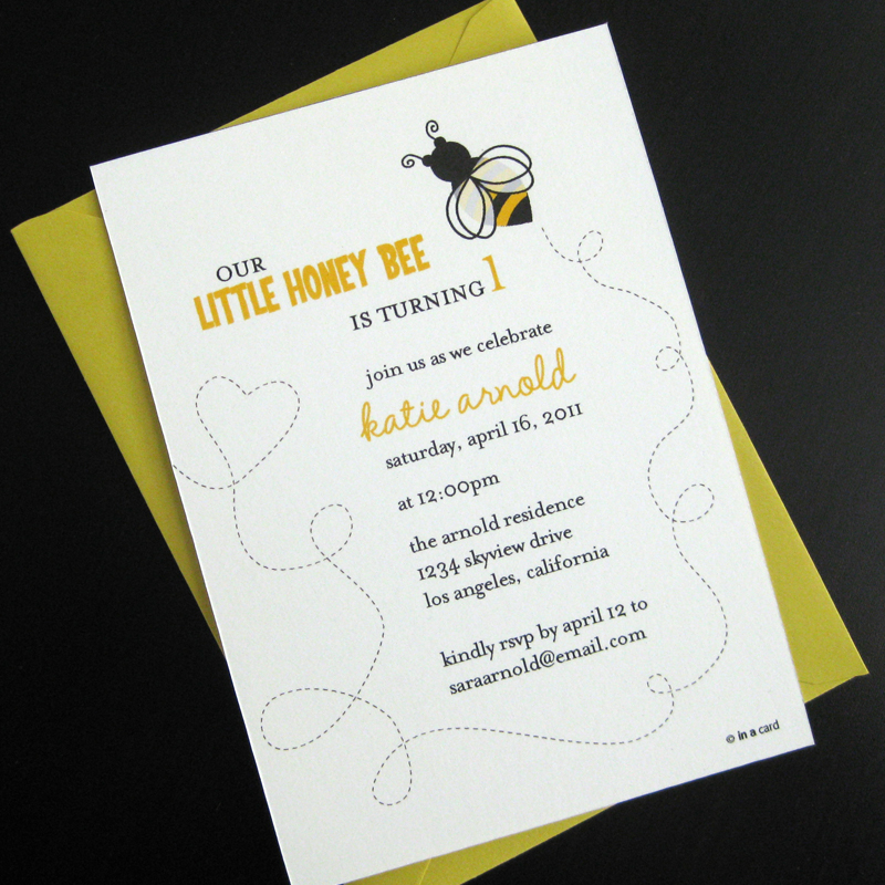 Little Honey Bee Invitations In A Card