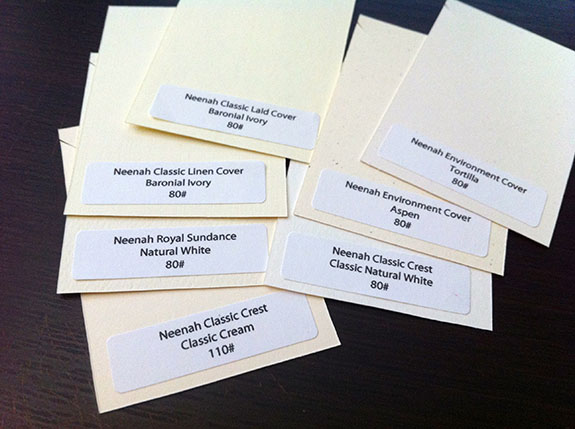 paper sampling - in a card